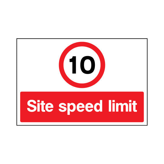 10 Mph Site Speed Limit - Construction Sign | UK Safety Sign - One Printer
