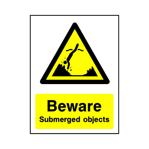 Beware - Submerged Objects - Water Safety Sign | UK Safety Sign - One ...