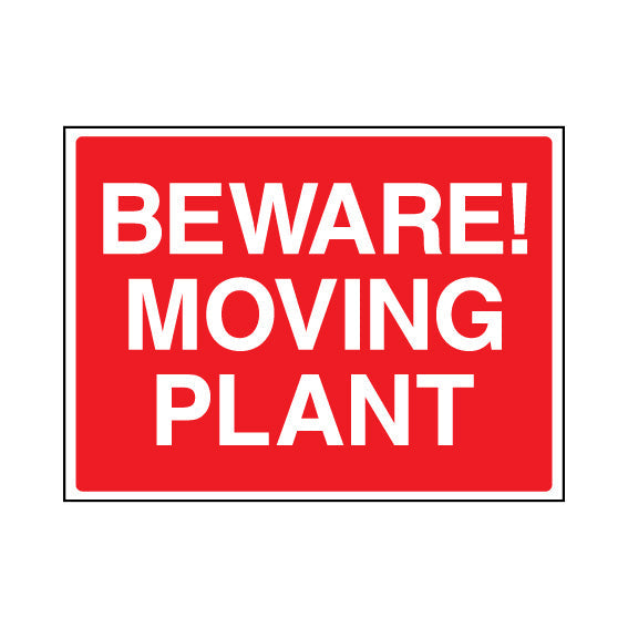 Beware! Moving Plant - Construction Sign | UK Safety Sign - One Printer