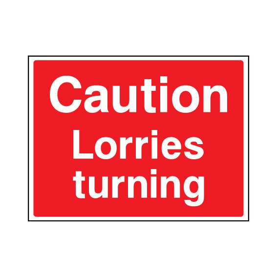 Caution - Lorries Turning - Construction Sign | UK Safety Sign - One ...