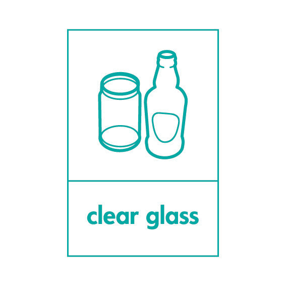 Clear Glass (Icon Top) - Glass Recycling Sign | UK Safety Sign - One ...