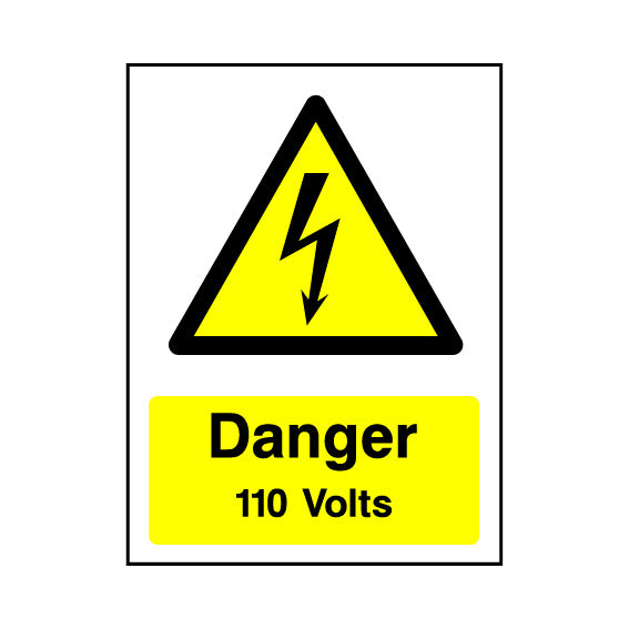 Danger - 110 Volts - Electrical Hazard Sign | UK Safety Sign - One Printer