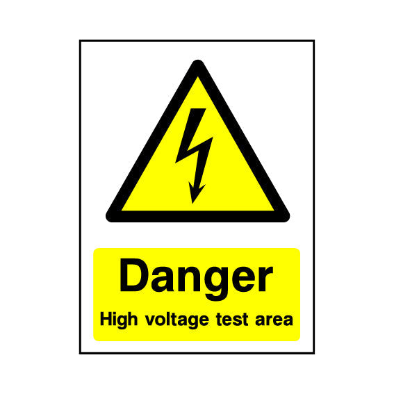Danger - High Voltage Test Area - Electrical Hazard Sign | UK Safety ...