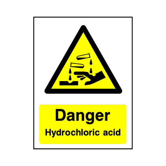 Danger - Hydrochloric Acid - Chemical Danger Sign | UK Safety Sign ...