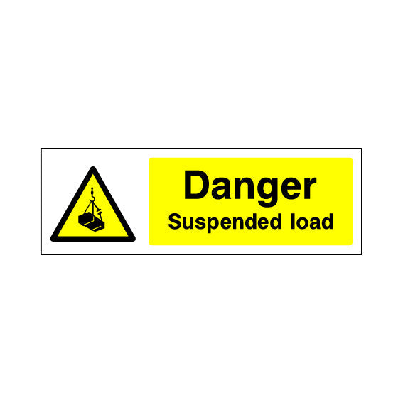 Danger - Suspended Load - General Warning Sign | UK Safety Sign - One ...