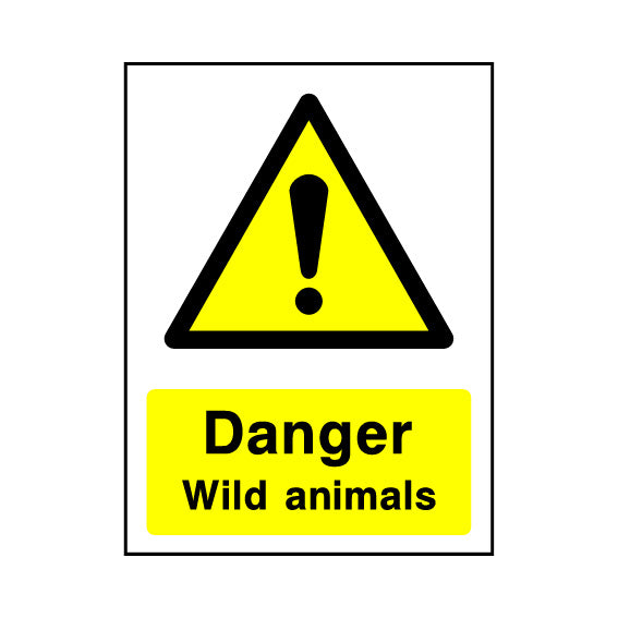 Danger - Wild Animals - Countryside & Agriculture Sign | UK Safety Sign ...