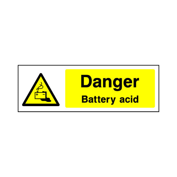 Danger Battery Acid - Chemical Danger Sign | UK Safety Sign - One Printer