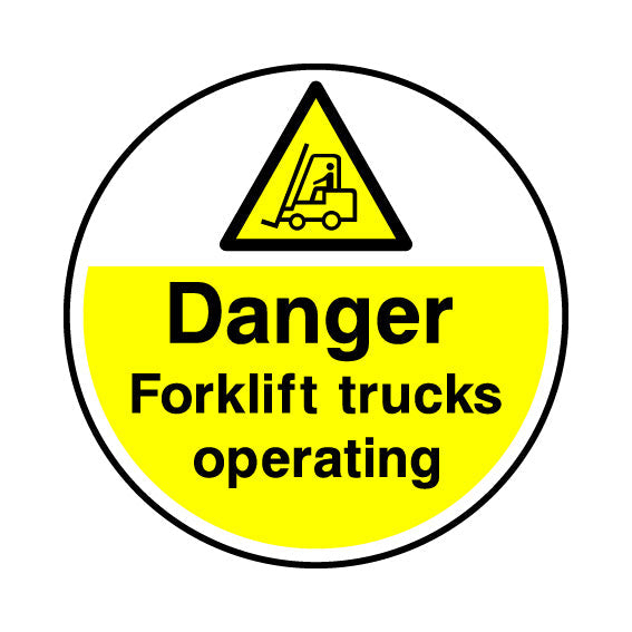 Danger Forklift Trucks Operating Circle - Floor Graphics Sign | UK ...