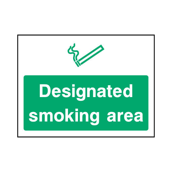 DeSignated Smoking Area - Smoking Prohibition Sign | UK Safety Sign ...