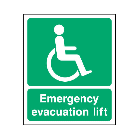Disabled - Emergency Evacuation Lift - DDA Act Sign | UK Safety Sign ...