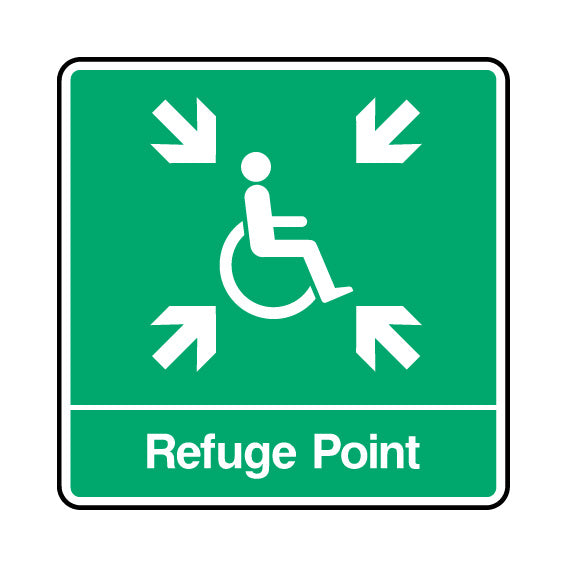 Disabled Refuge Point - Arrows - DDA Act Sign | UK Safety Sign - One ...
