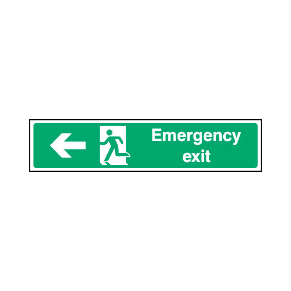 Emergency Exit Arrow Left - Emergency Escape Sign | UK Safety Sign ...