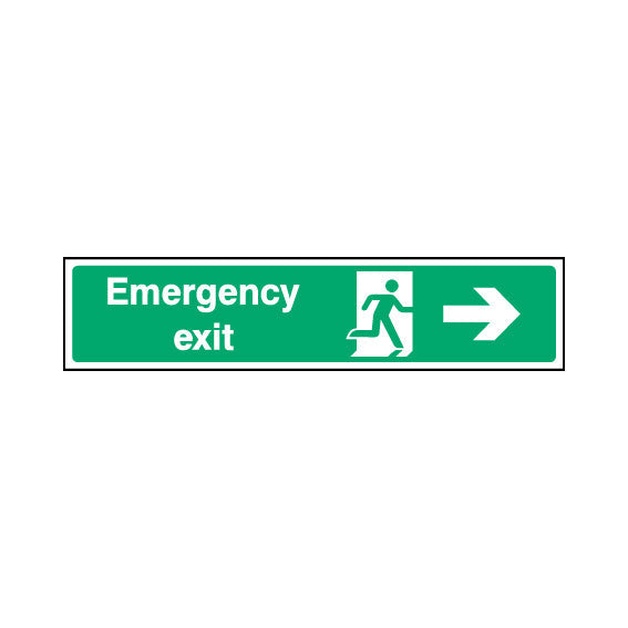 Emergency Exit Arrow Right - Emergency Escape Sign | UK Safety Sign ...