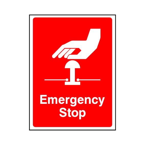 Emergency Stop V2 - Fire Equipment Sign | UK Safety Sign - One Printer