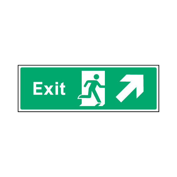 Exit Diagonal Arrow Right (up) - Emergency Escape Sign | UK Safety Sign ...