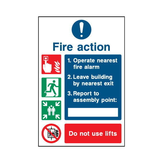 Fire Action (v11) - Fire Action Sign | UK Safety Sign - One Printer