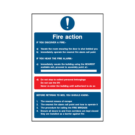 Fire Action (v17) - Fire Action Sign | UK Safety Sign - One Printer