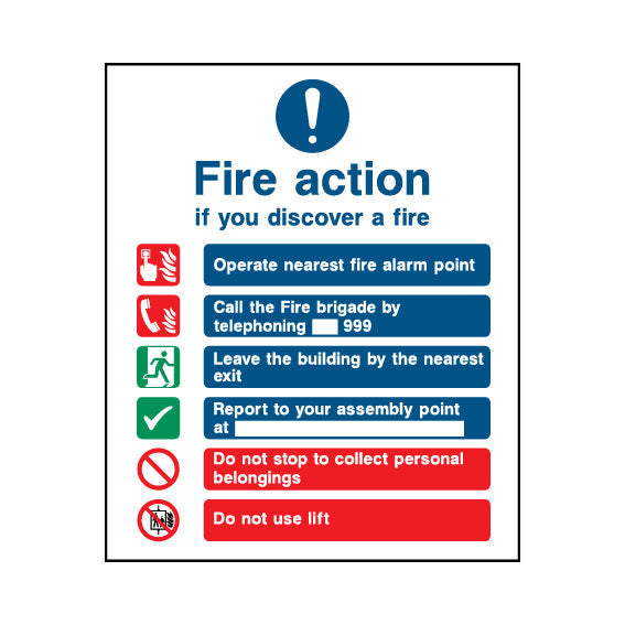 Fire Action (v2) - Fire Action Sign | UK Safety Sign - One Printer