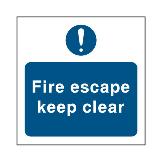 Fire Escape Keep Clear - Fire Prevention Sign | UK Safety Sign - One ...