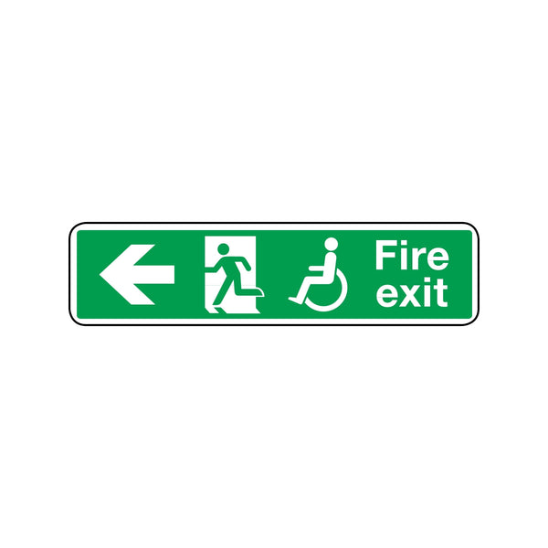Fire Exit Handicapper Left Sign - One Printer