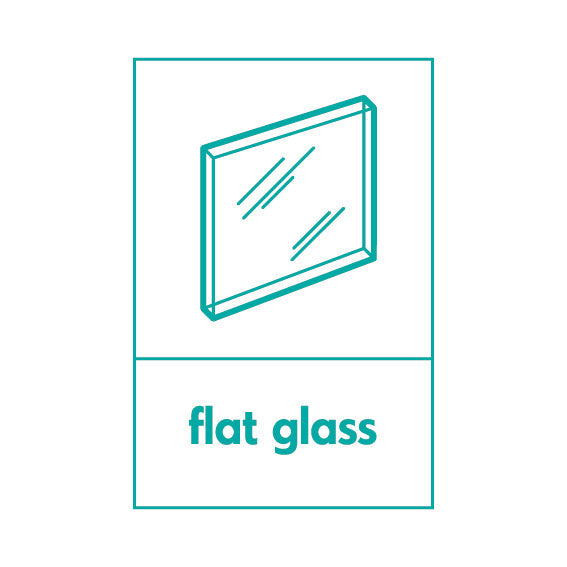 Flat Glass (Icon Top) - Glass Recycling Sign | UK Safety Sign - One Printer