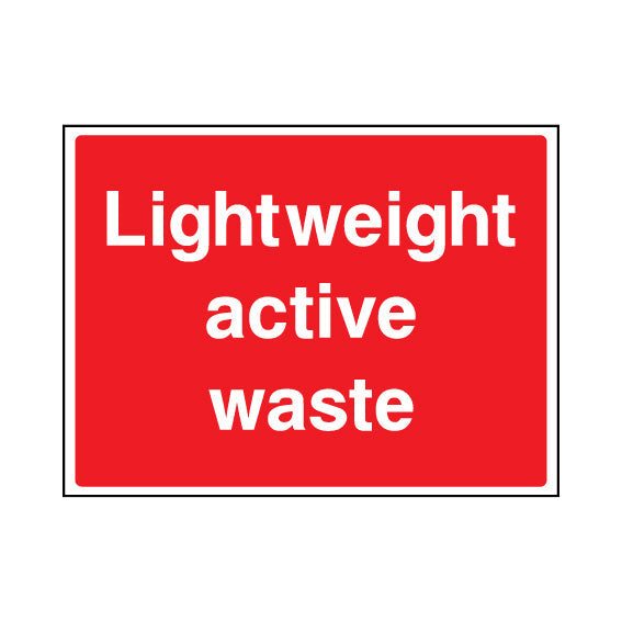 Lightweight Active Waste - Construction Sign | UK Safety Sign - One Printer