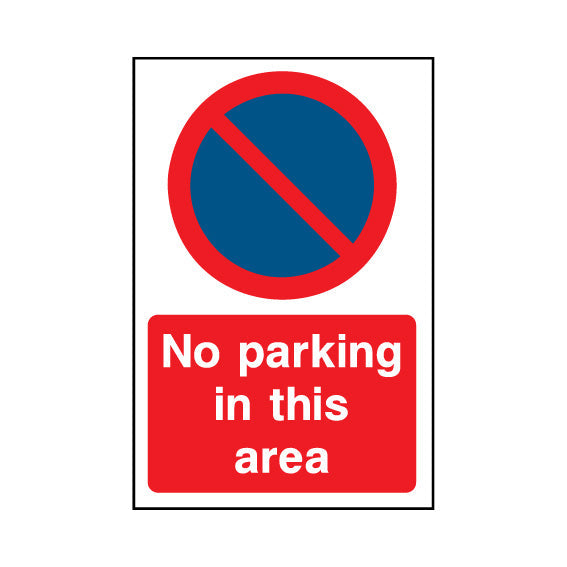 No Parking In This Area - Parking Sign | UK Safety Sign - One Printer