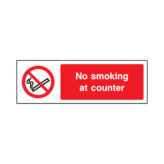 No Smoking At Counter - Smoking Prohibition Sign | UK Safety Sign - One ...