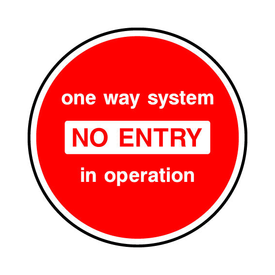 One Way System - No Entry In Operation Circle - Floor Graphics Sign ...
