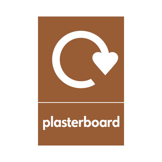 Plasterboard With Recycling Symbol - Building Materials Recycling Sign ...