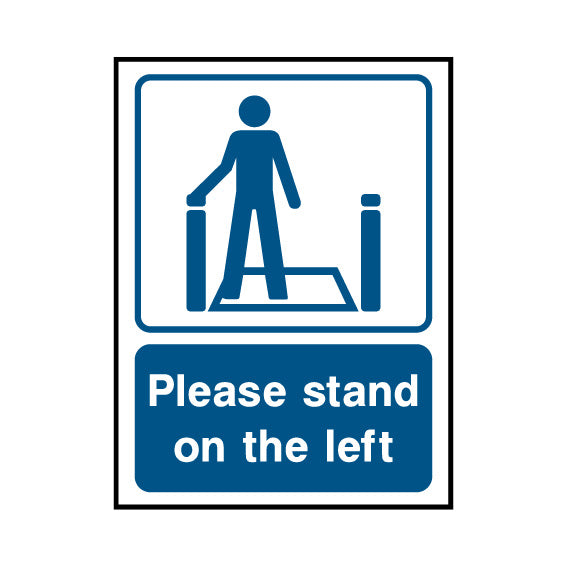 Please Stand On The Left - Lift Safety Sign | UK Safety Sign - One Printer