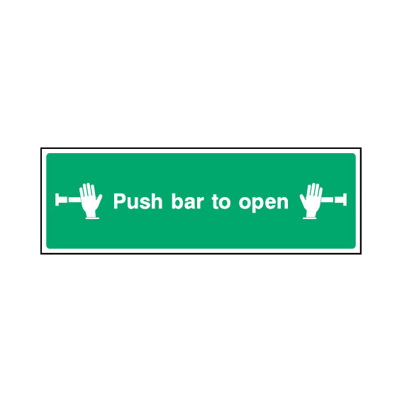 Push Bar To Open V2 - Emergency Escape Sign | UK Safety Sign - One Printer