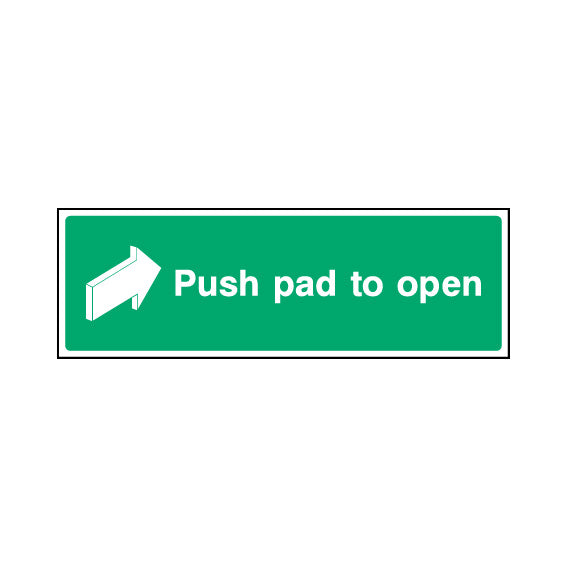 Push Pad To Open V2 - Emergency Escape Sign | UK Safety Sign - One Printer
