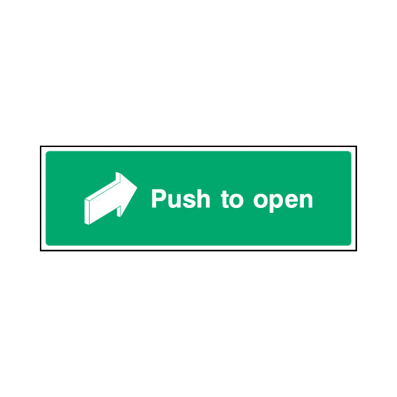Push To Open - Emergency Escape Sign | UK Safety Sign - One Printer