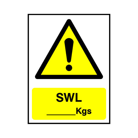 SWL … Kgs - Lift Safety Sign | UK Safety Sign - One Printer