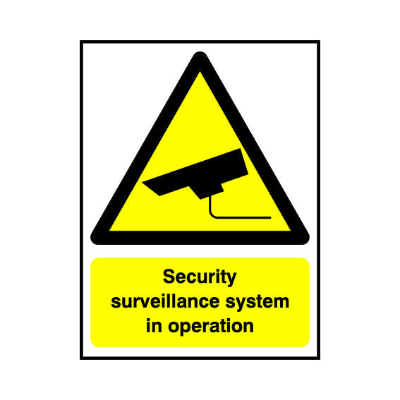 Security Surveillance System In Operation - Security Sign | UK Safety ...