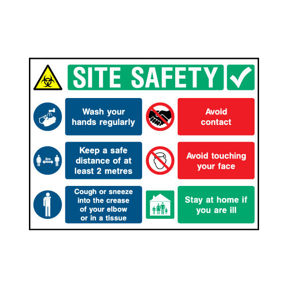 Site Safety Mixed Icons Landscape - Construction Sign | UK Safety Sign ...