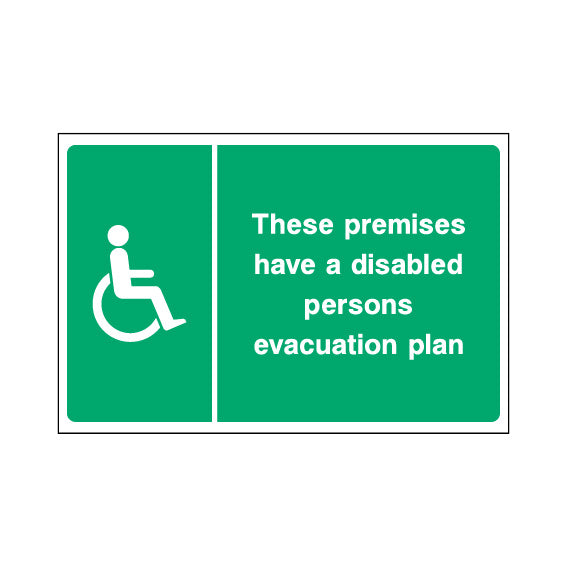 These Premises Have A Disabled Persons Evacuation Plan - Emergency ...