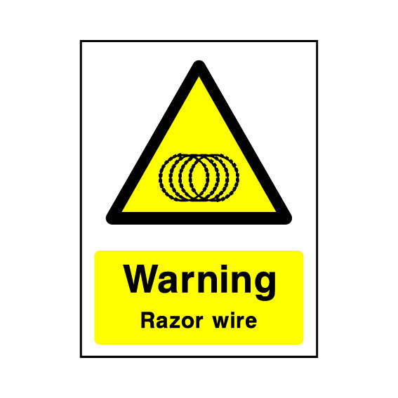 Warning - Razor Wire - Countryside & Agriculture Sign | UK Safety Sign ...