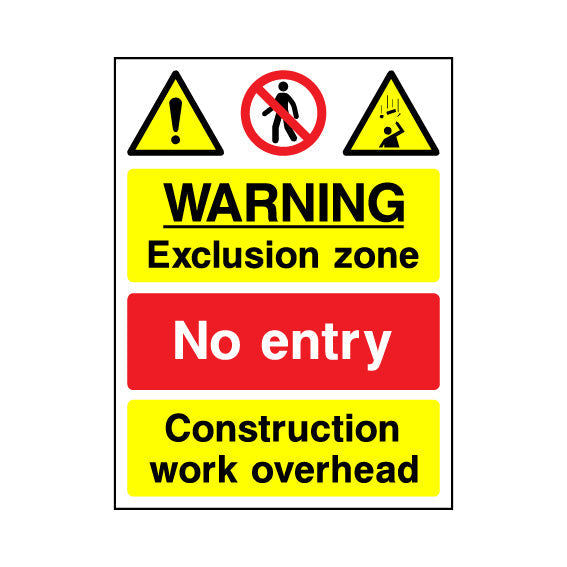 Warning Exclusion Zone - No Entry - Construction Sign | UK Safety Sign ...